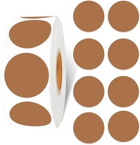800Pcs 1inch Brown Round Color Coding,Dot Stickers Labels,Can Writing ...