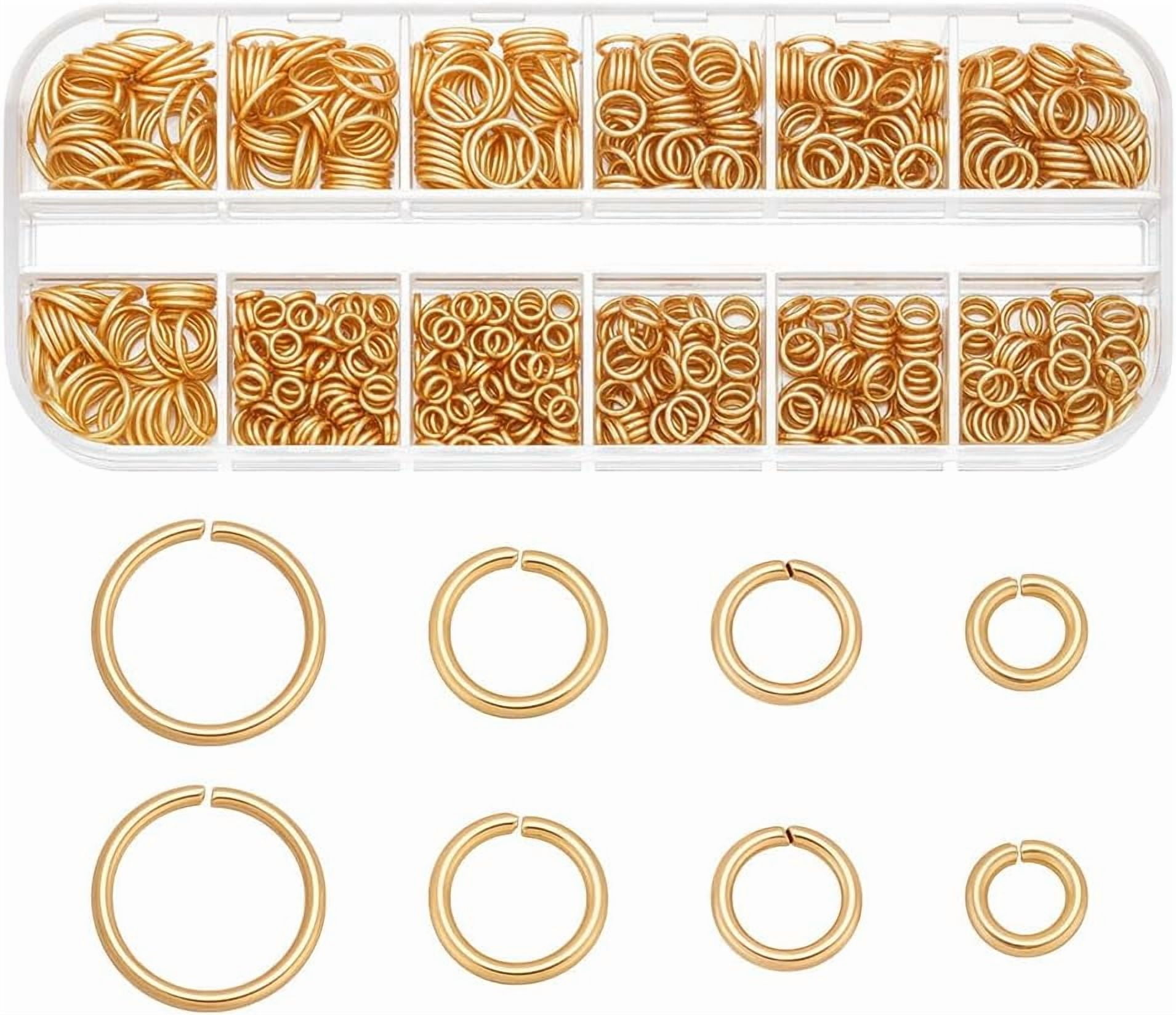 800Pcs 4 Styles Jump Rings 4/5/6/8mm 304 Stainless Steel with 18K Gold ...