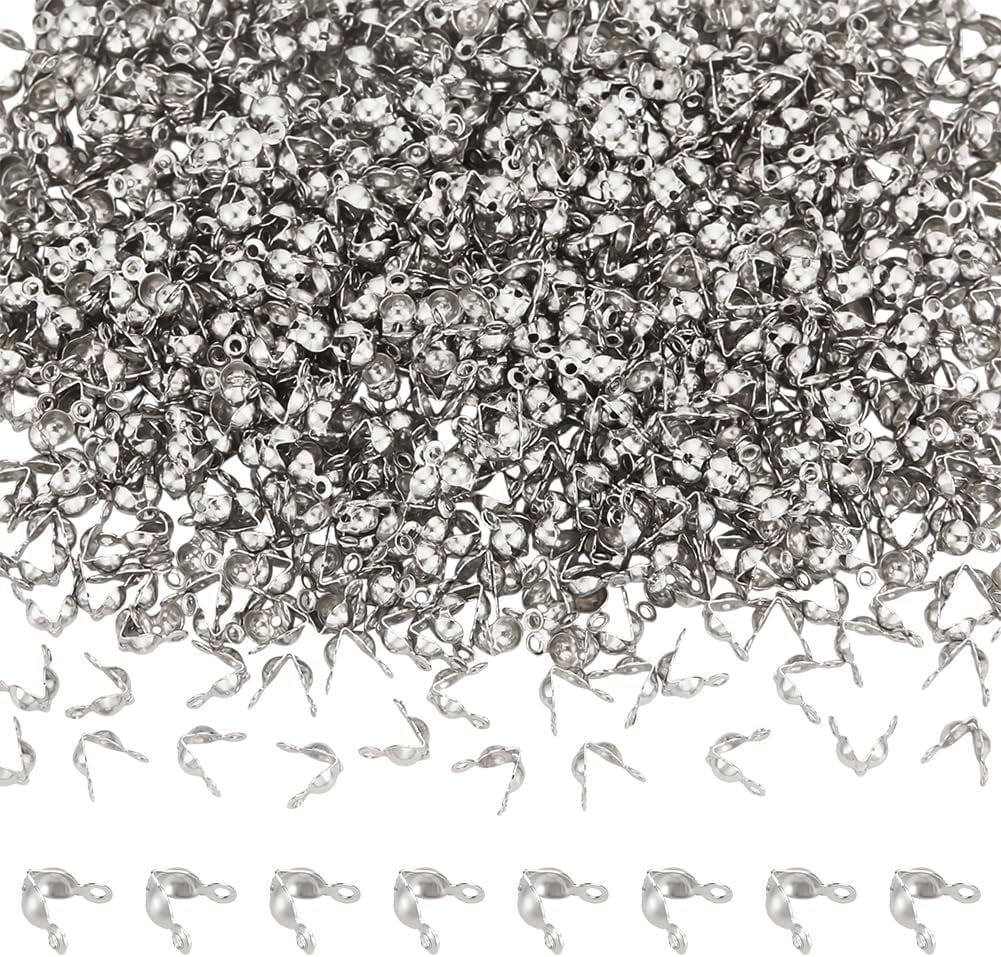 800Pcs Bead Tips Knot Covers Calotte Ends Knot Covers Clamshell Knot ...