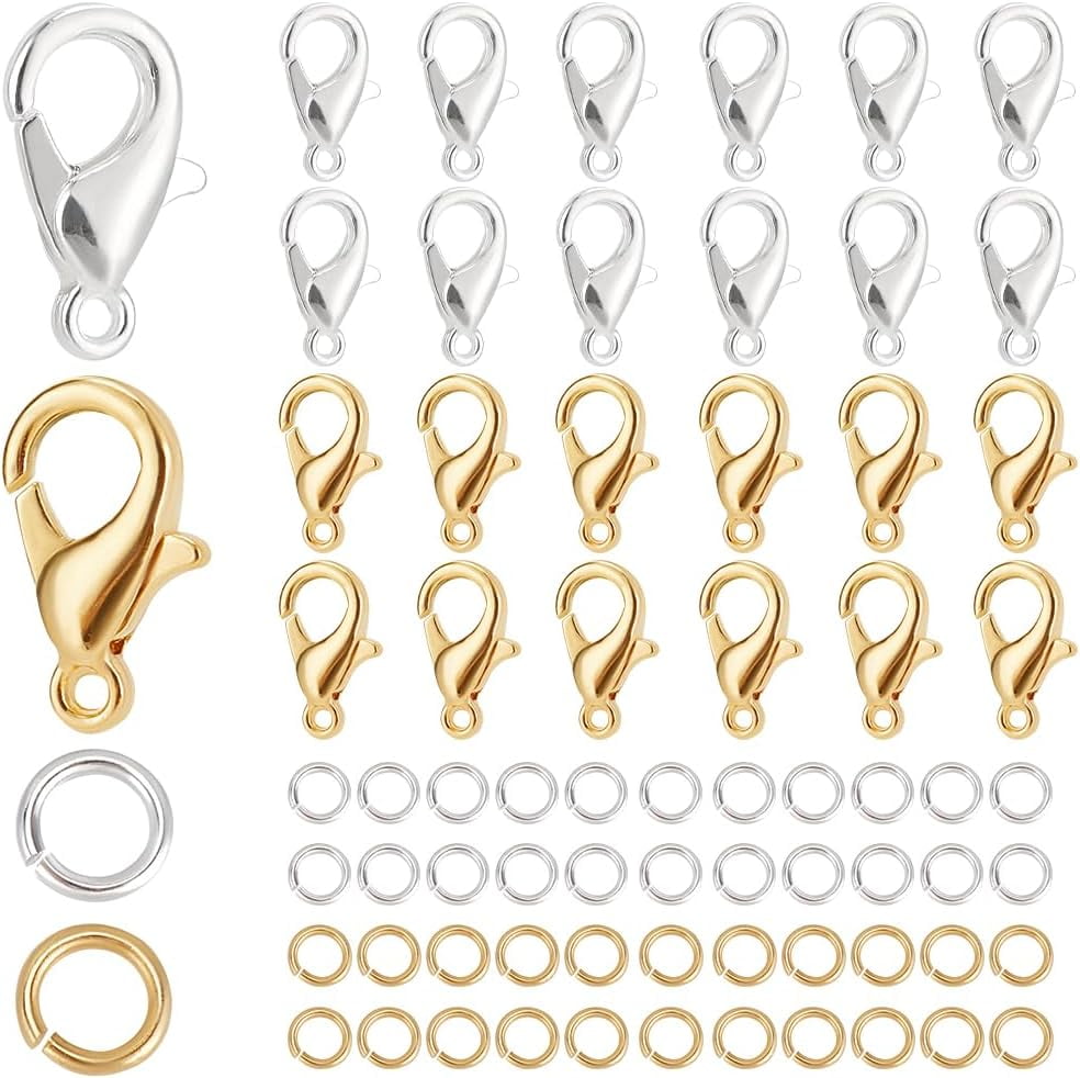 800Pcs Lobster Claw Clasps Gold Lobster Clasp and Jump Rings Alloy ...