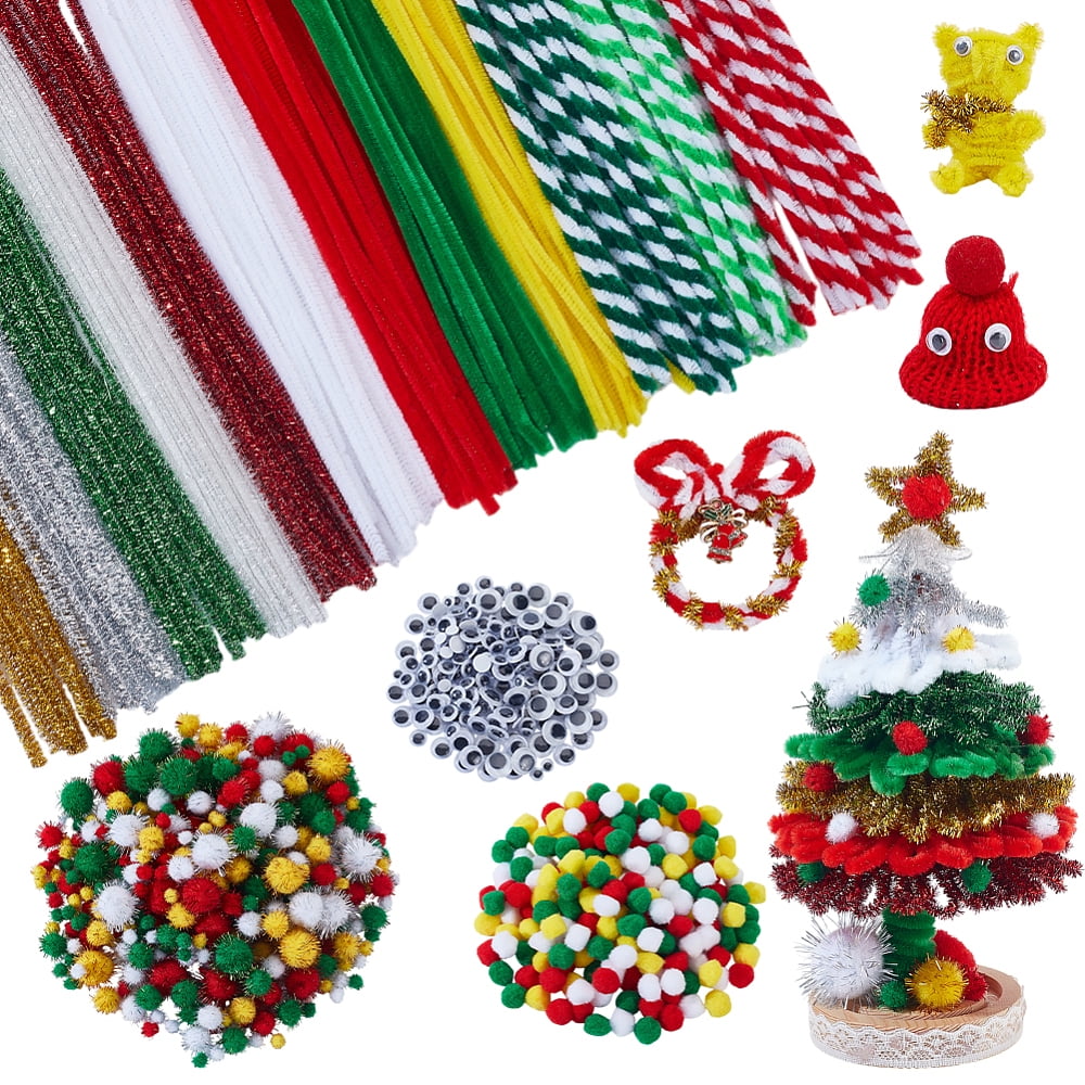800Pcs Pipe Cleaners Craft Set Chenille Stems Crafts Kit with 480Pcs ...