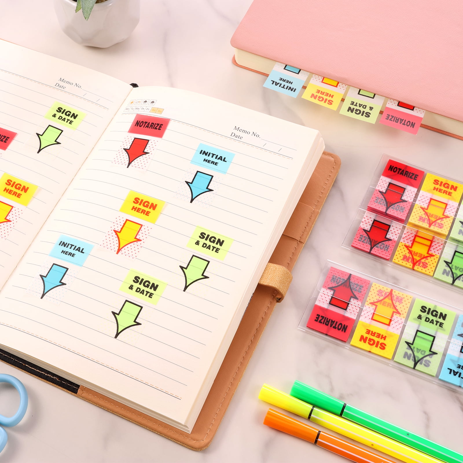 800Pcs Sign Here Stickers Plastic Sign Here Tabs Fast Positioning Arrow ...