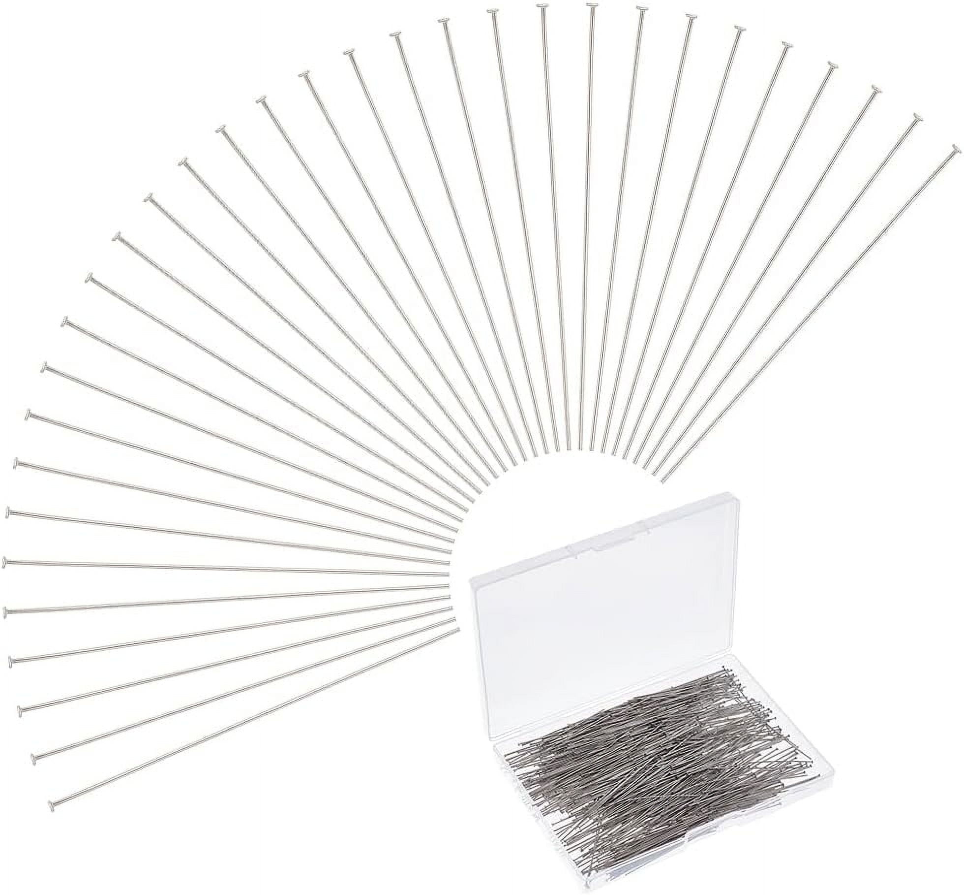 800Pcs Stainless Steel Flat Head Pins 50mm Long Metal Eye Pins Findings ...