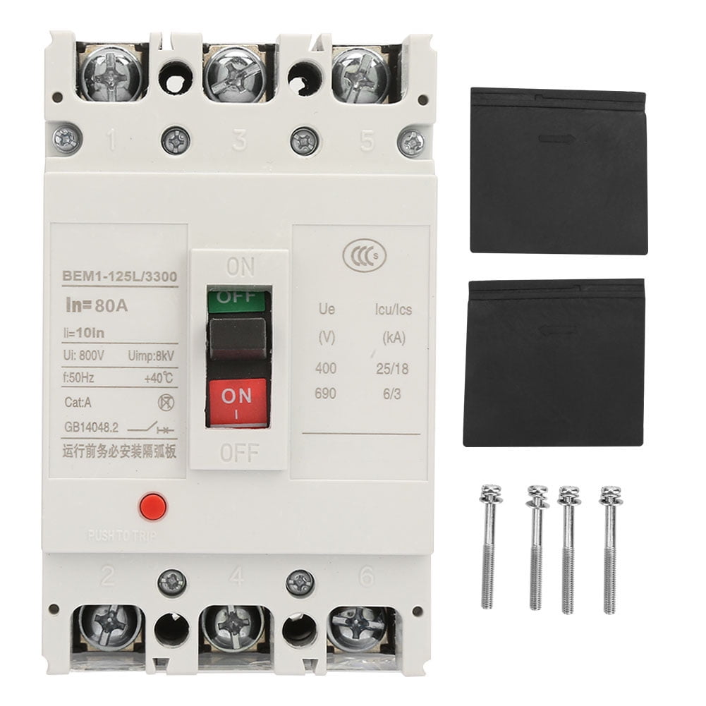 800V, 80A Circuit Breaker 3-Phase Plastic Enclosure w/ Integrated Air ...