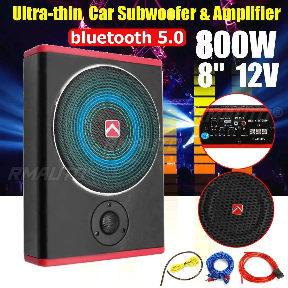 800W 8 inch Car Audio Subwoofers Digital Amplifier Car Audio Power ...