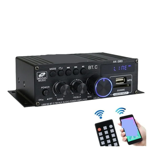 800W Bluetooth Amplifier HiFi Home Theater Amplifier 2 Channel Power ...
