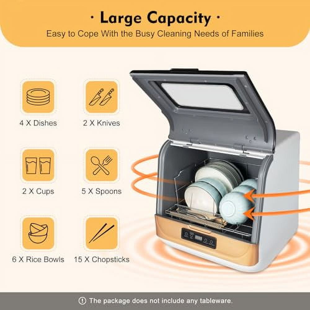 Portable Dishwasher Countertop 3-in-1 Portable With 360° Non-dead Angle ...