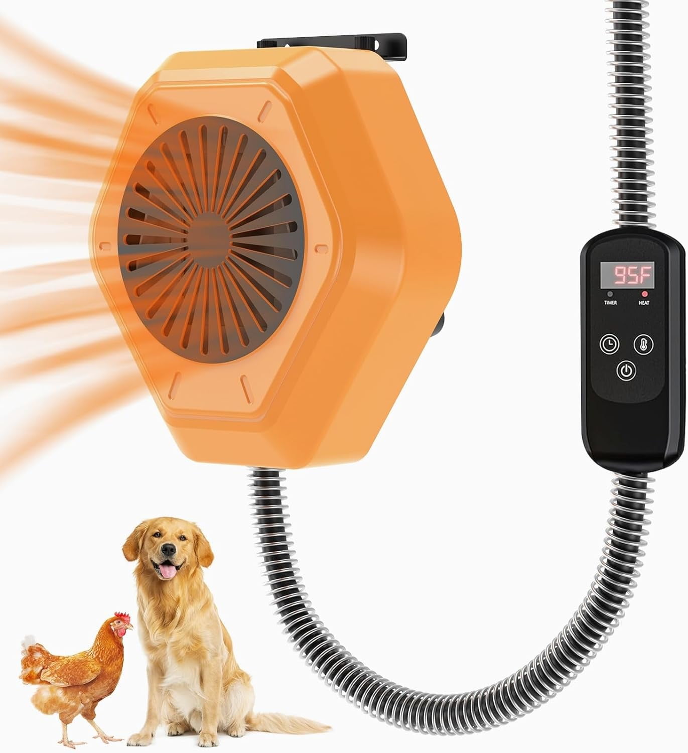 800W Dog House Heater, Wall Mount, 10ft Anti Bite Cord, Waterproof ...