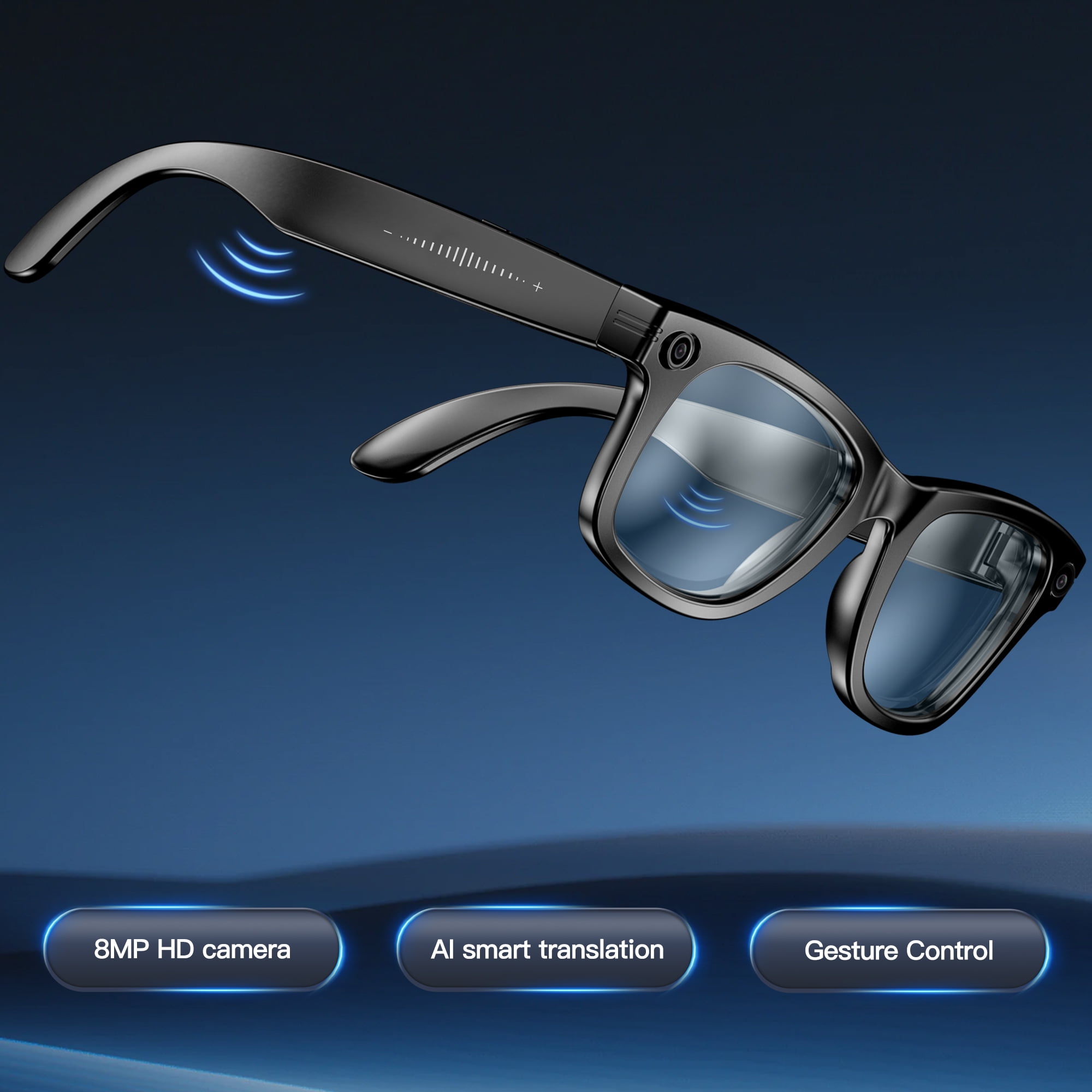 800W HD Anti-shake Photo & Video Camera Smart Glasses,AI Translation ...