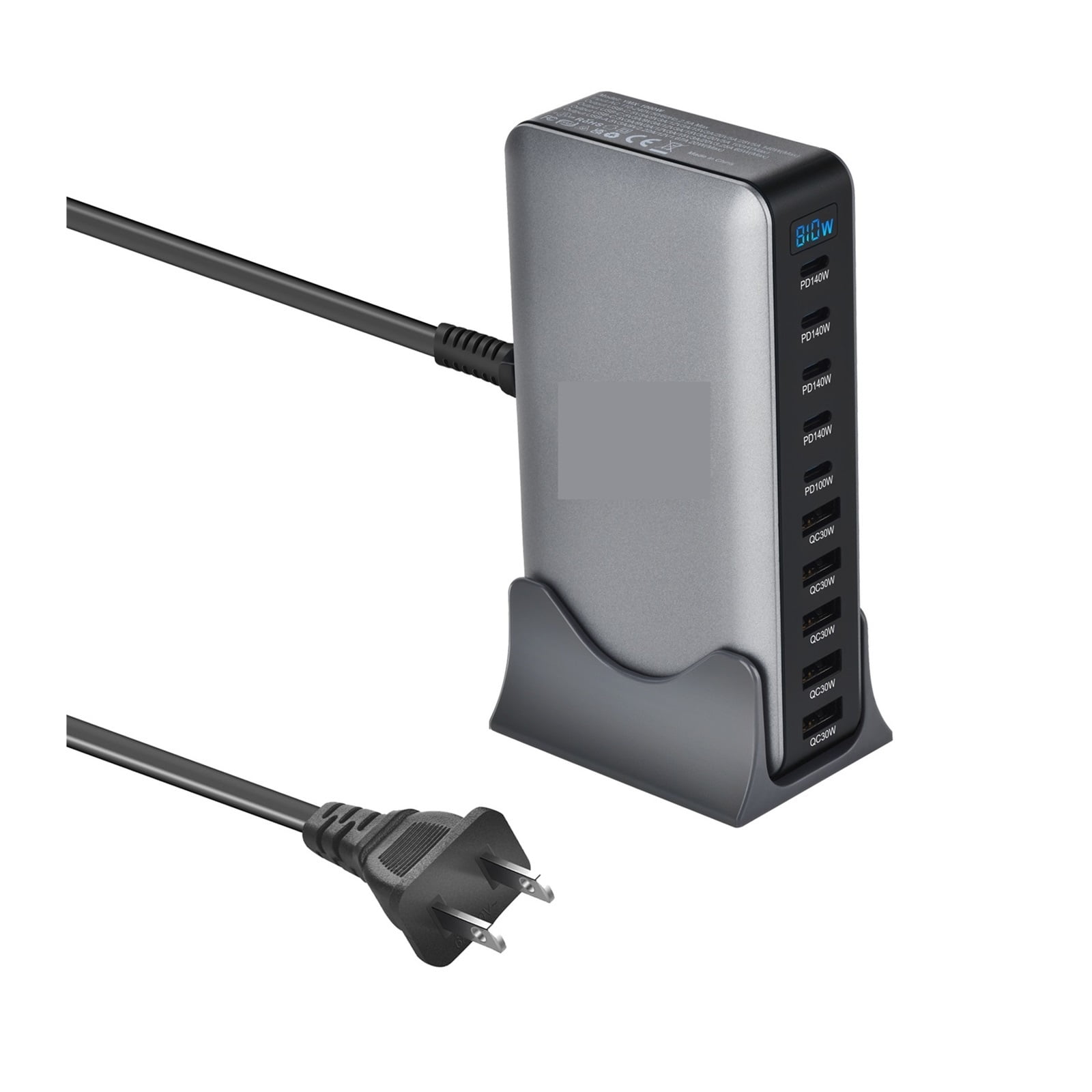 800W PD3.1 Fast Charging Station Adapters USB Type C 10-Port Desktop ...