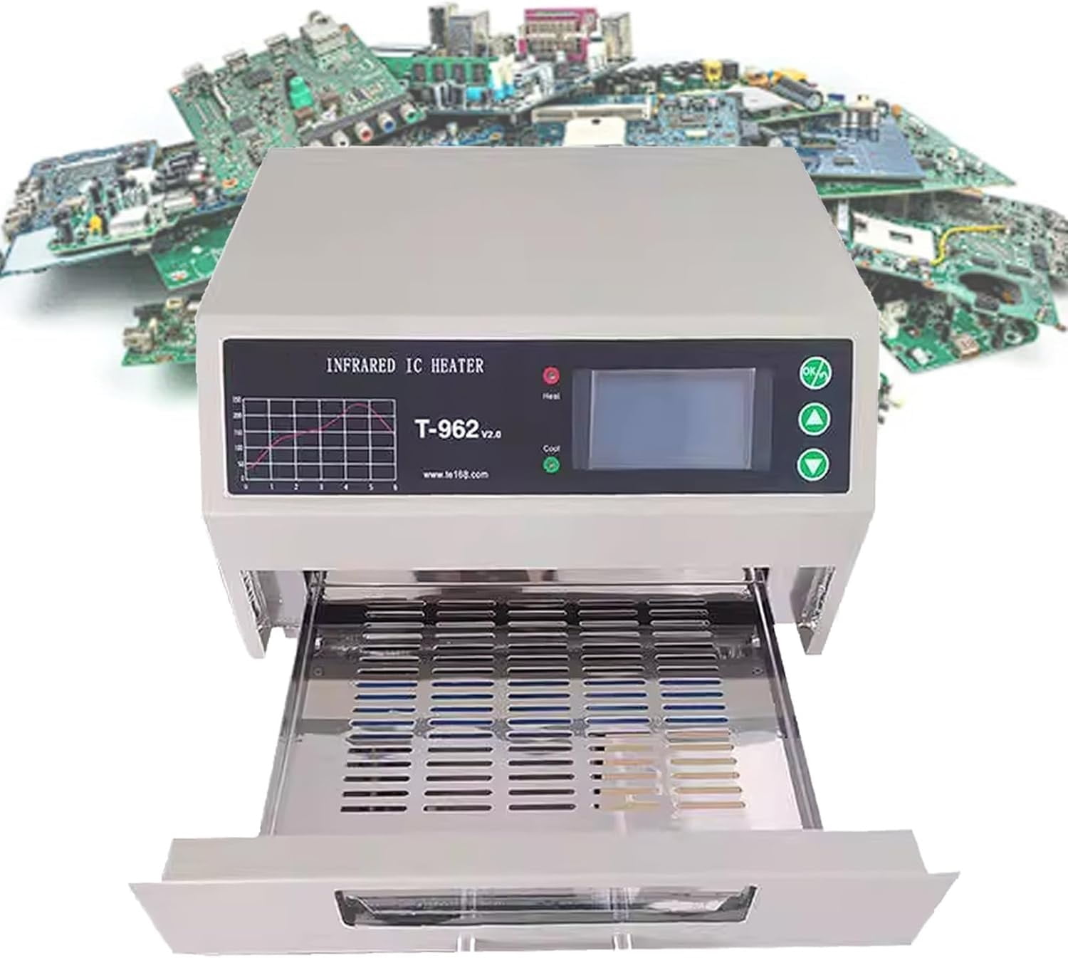 800W Reflow Oven, Infrared Heater Soldering Machine, PCB Board SMD SMT ...