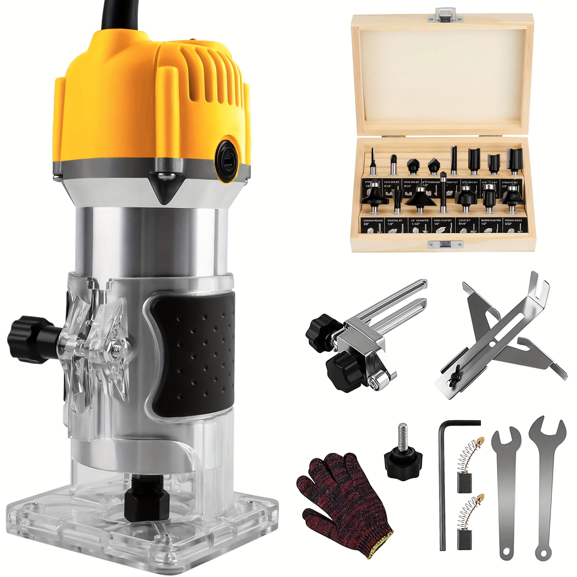 800W Wood Router, 30000r/min Compact Wood Palm Router Tool, Hand Wood ...