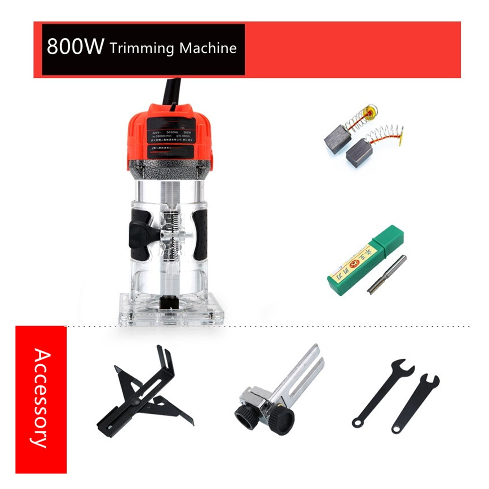 800W Woodworking Electric Trimmer 30000 RPM Wood Engraving Slotting ...