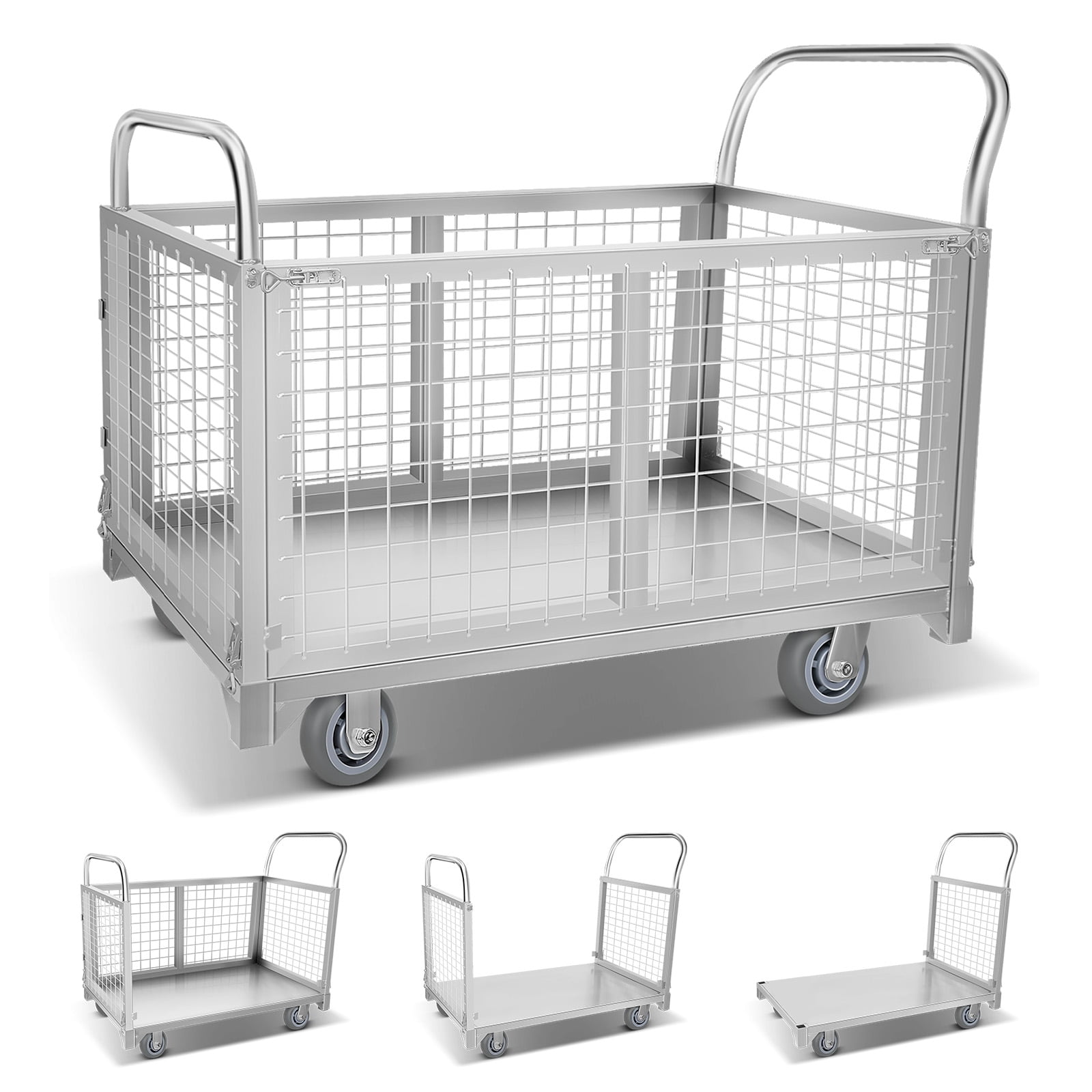 800lbs Capacity Utility 360°Caster Rotation Foldable Platform Truck ...