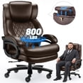 800lbs Executive Office Chair with Adjustable Headrest, High Back Extra ...