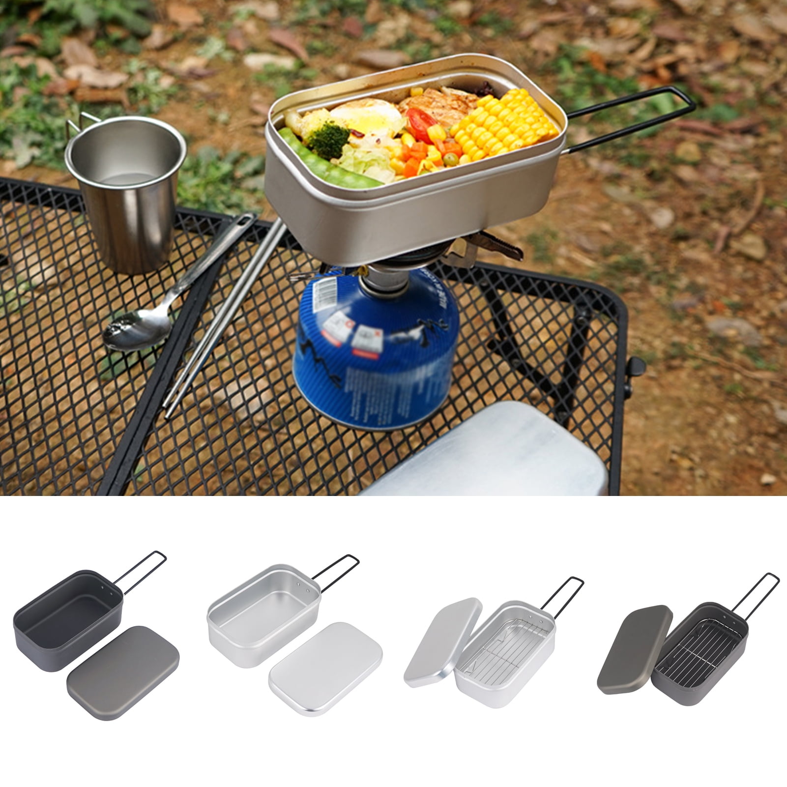 800ml Bento Box Anodizing Folding Handle Large Capacity Heat Resistant ...