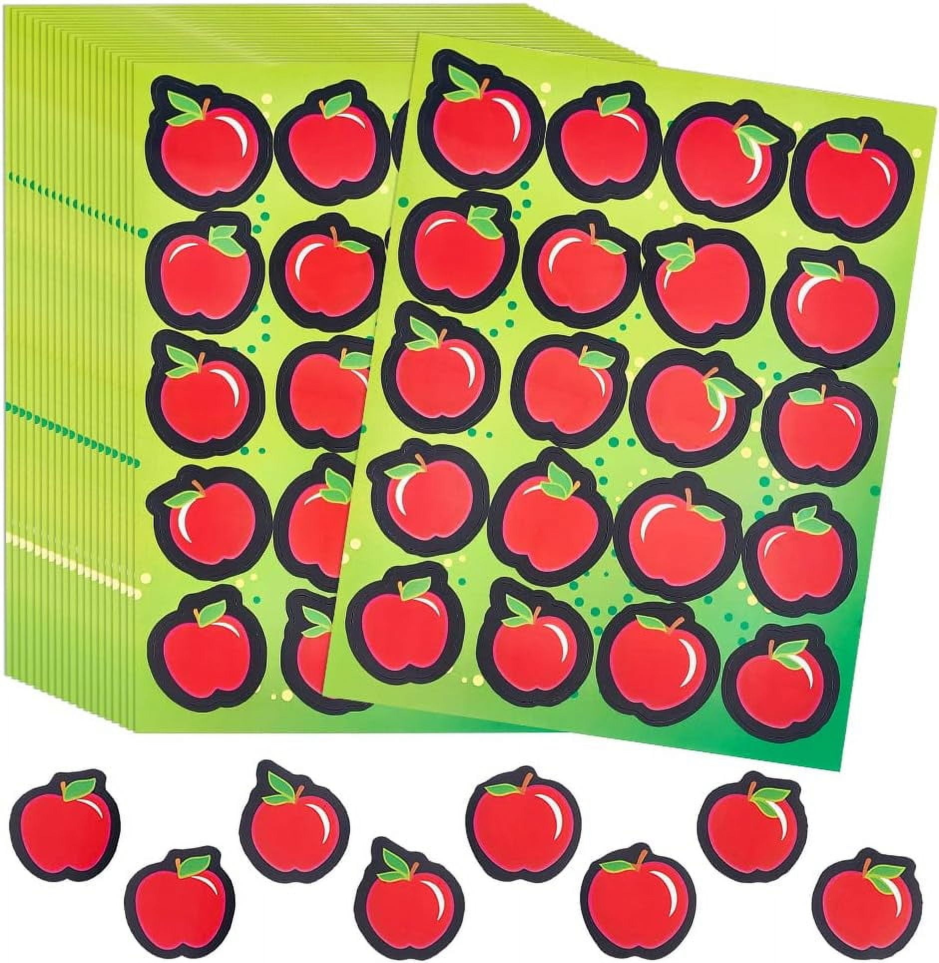 800pcs Apples Shape Stickers 1.1 Inch Red Apples Stickers for Teacher ...