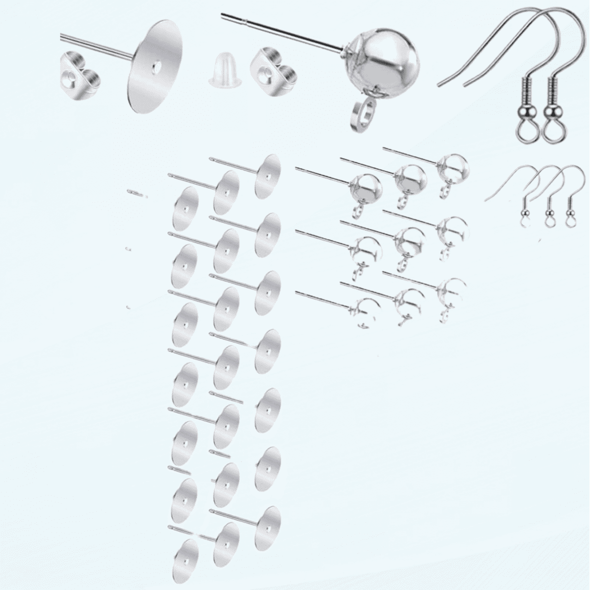 800pcs Hypoallergenic Earring Posts and Backs, 5mm Round Ball Earring ...