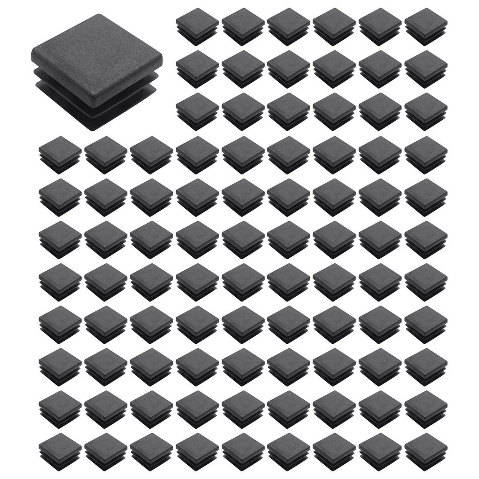 800pcs Plastic Square Tube Inserts End Blanking Caps 20mm X 20mm Black ...