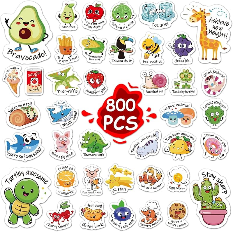 800pcsTeacher Classroom Motivational Stickers for Kids Students ...