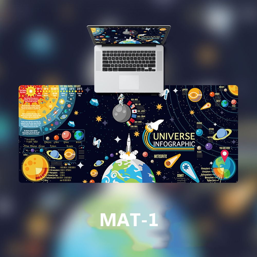 800x400mm Extra Large Lock Edge Rubber Keyboard Mice Mat Astronaut ...