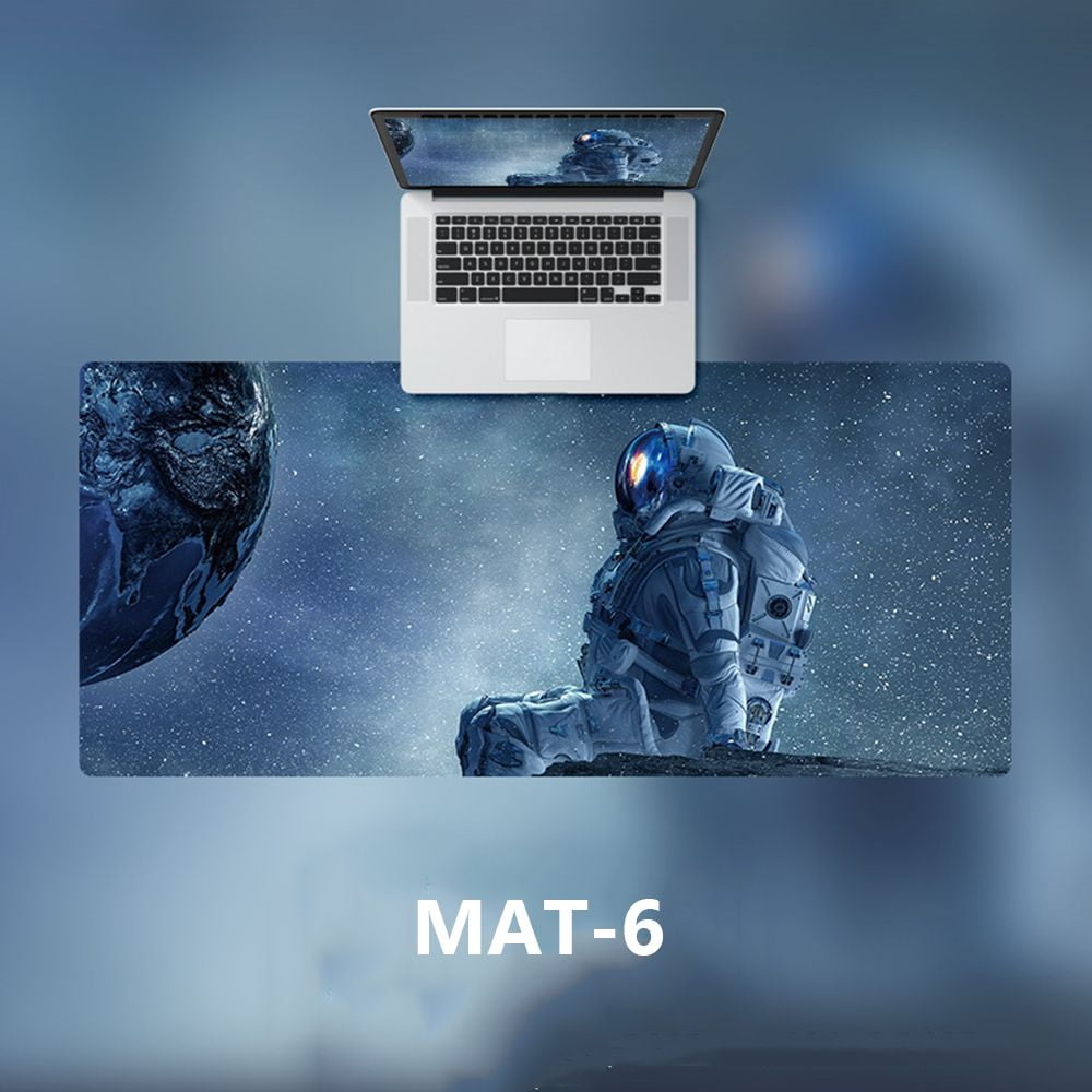 800x400mm Extra Large Lock Edge Rubber Keyboard Mice Mat Astronaut ...