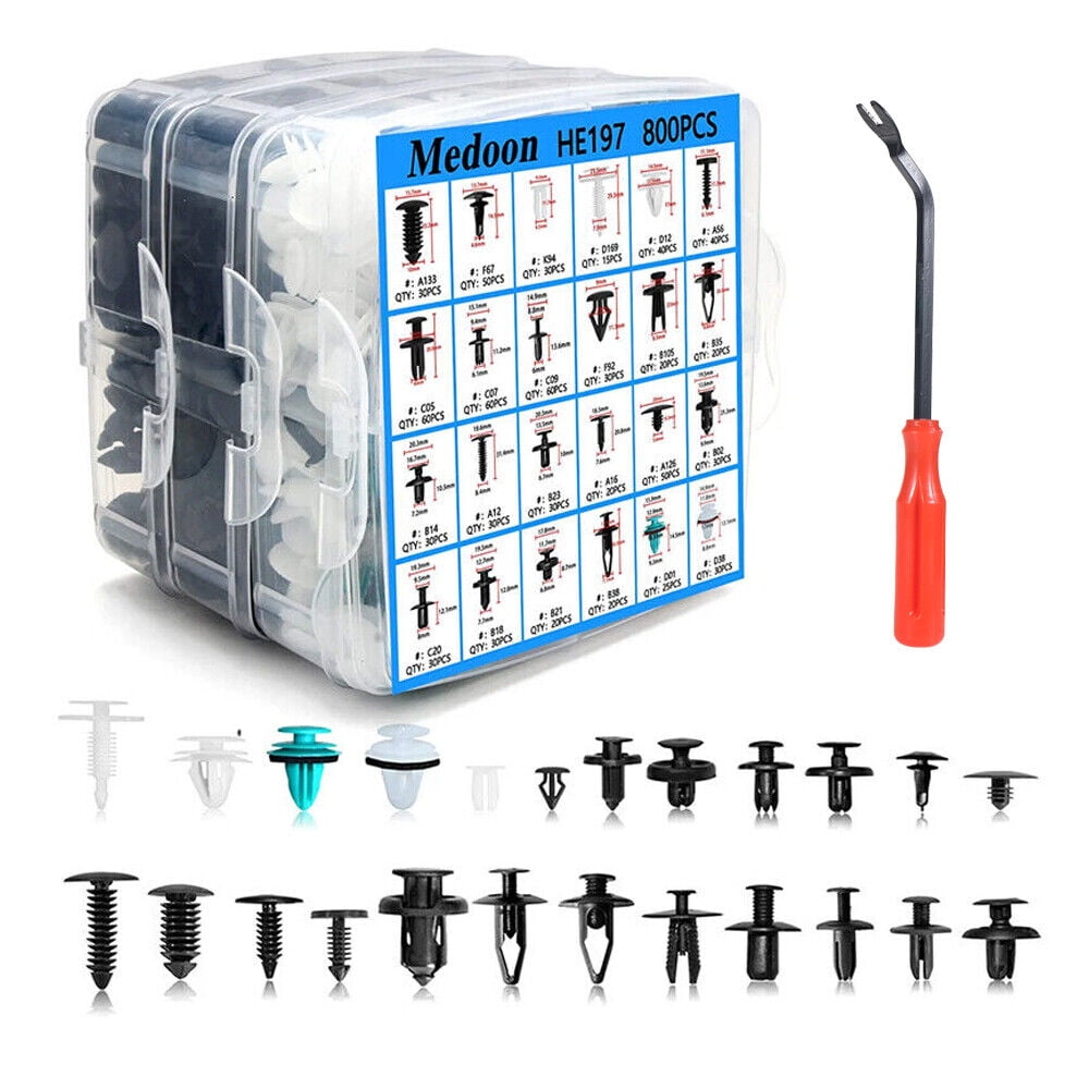 801 Pcs Car Retainer Auto Fasteners Push Trim Plastic Clips Pin Rivet ...