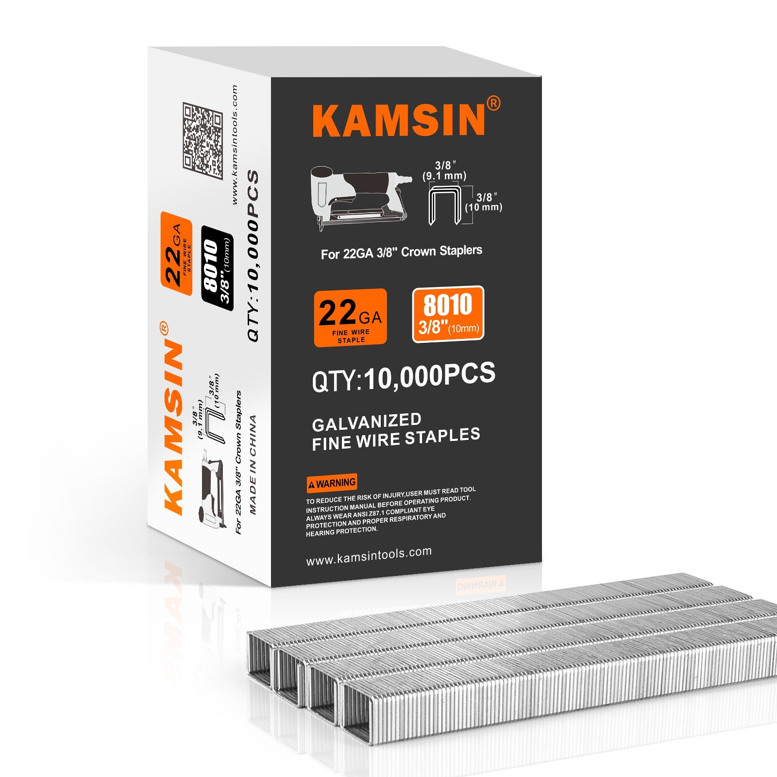 8010 21 GA 1/2-inch Crown Galvanized Upholstery Staples 10,000 Per Box ...