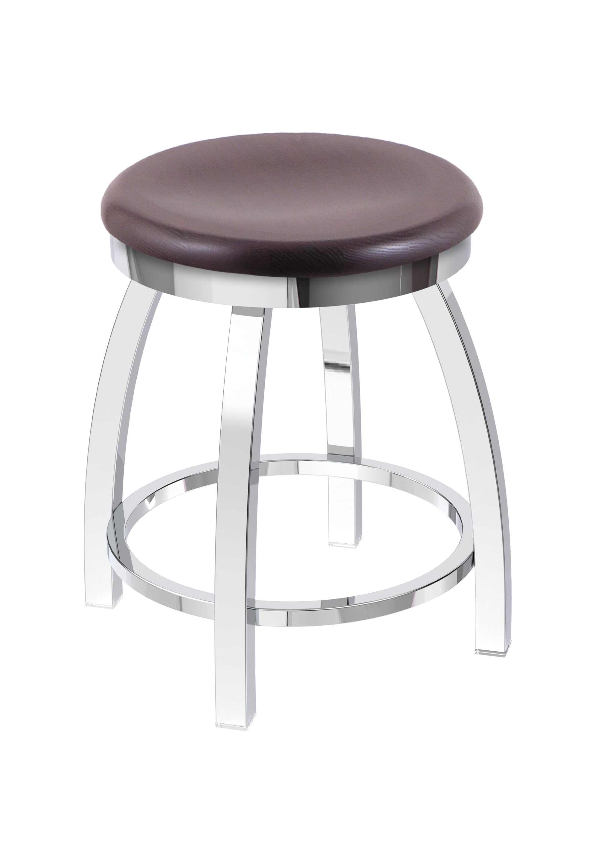 802 Misha 18" Swivel Vanity Stool with Chrome Finish and Dark Cherry ...