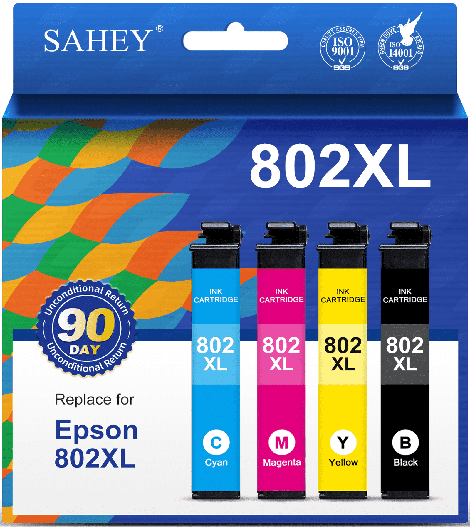 SAHEY 802XL Ink Cartridge Replacement for Epson WF-4734, WF-4740, WF ...