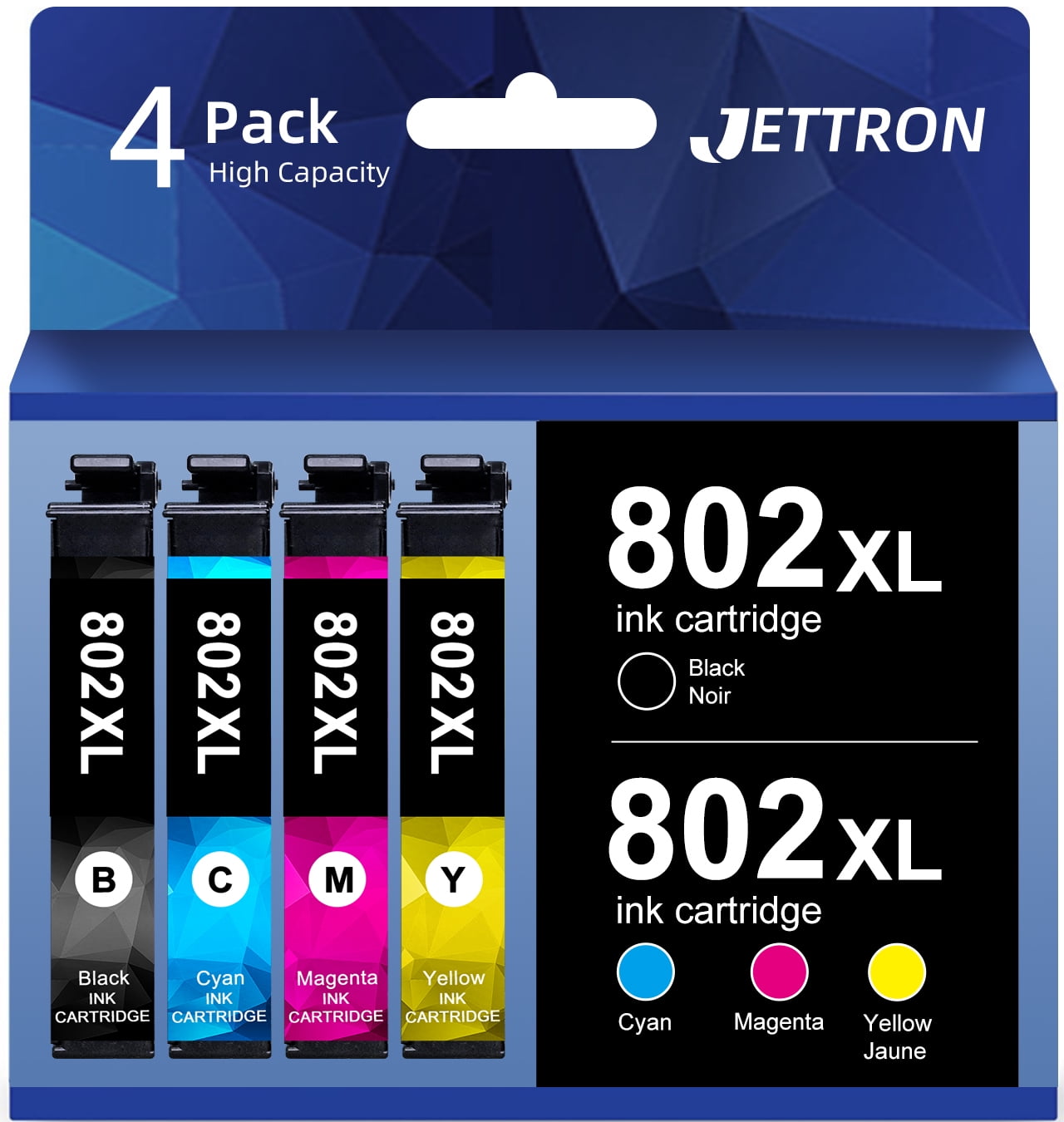 Epson 802XL High Yield Ink Cartridge, 4 Pack for Workforce Pro WF-4734 ...