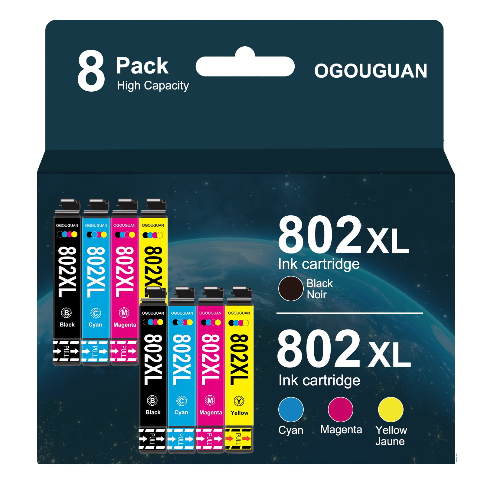 802 XL Ink Cartridges for Compatible Epson Ink 802XL T802XL T802 Combo ...