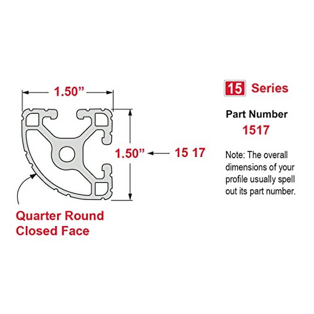 8020, 1517, 15 Series, Aluminum 1.5" x 1.5" Quarter Round Aluminum ...