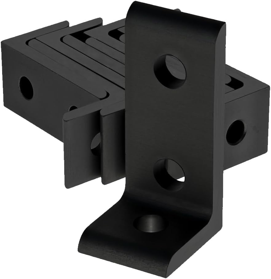 8020, 4176, 10 Series, Aluminum 3 Hole Inside Corner Bracket 90 Degree ...