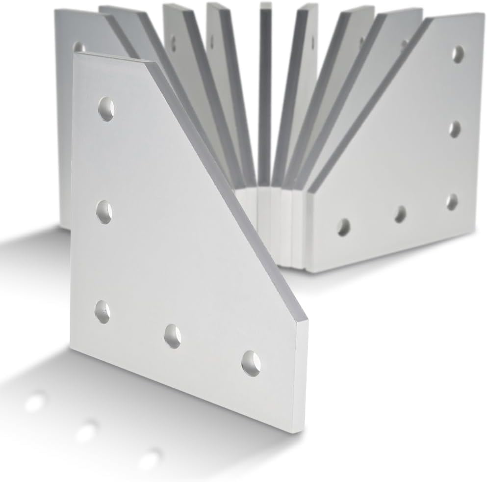 8020, 4351, 15 Series, Aluminum 5 Hole 90 Degree Angled Flat Plate ...
