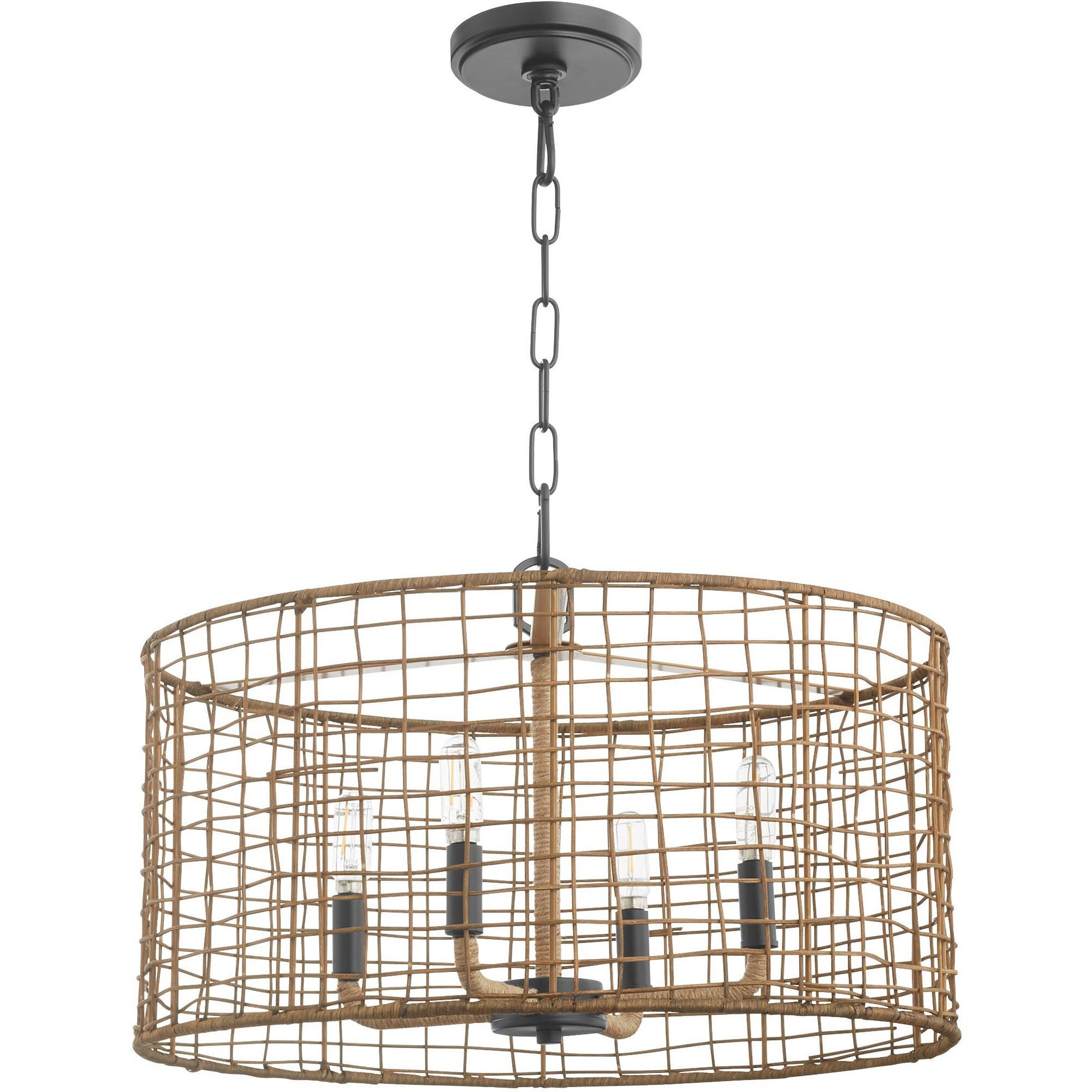 8023-4-59-Quorum Lighting-Abaca - 4 Light Pendant-12.5 Inches Tall and 20 Inches Wide ...