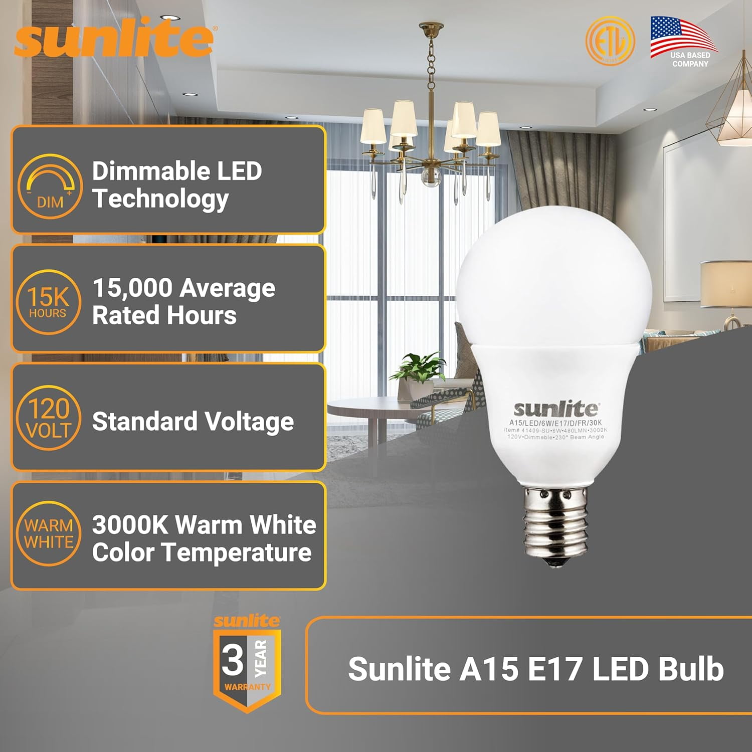 80334-SU LED A15 Light Bulb, 6 Watts (40W Equivalent), Intermediate ...