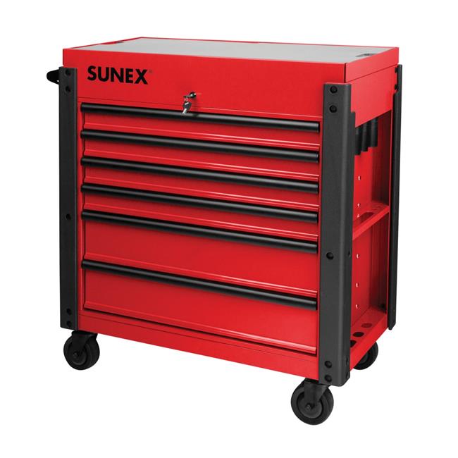 8035XTFD 3 Drawer Slide Top Cart with Power Strip - Red - Walmart.com