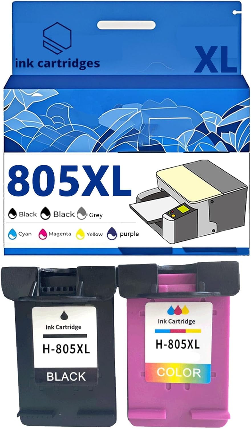 805 805XL Ink Cartridges Compatible for HP 2720 2722 2723 2330 1212 ...