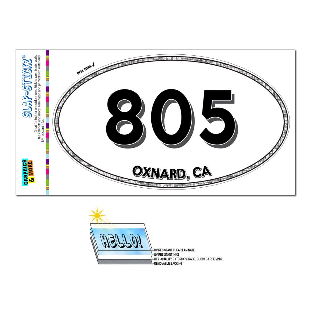 805 - Oxnard, CA - California - Oval Area Code Sticker - Walmart.com
