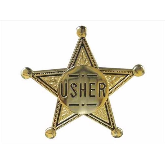 80573 Badge Usher Pin Back 2 In. Gold Star Metal - Walmart.com