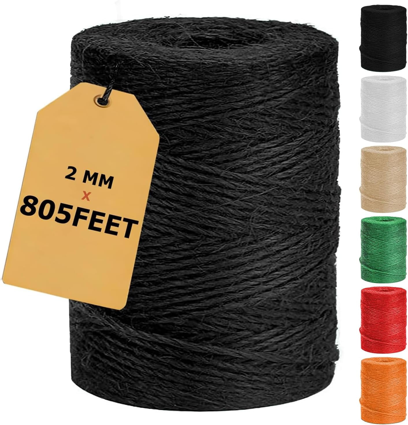 805ft Black Twine String, Black Hemp Jute Rope Cord Twine for Christmas ...