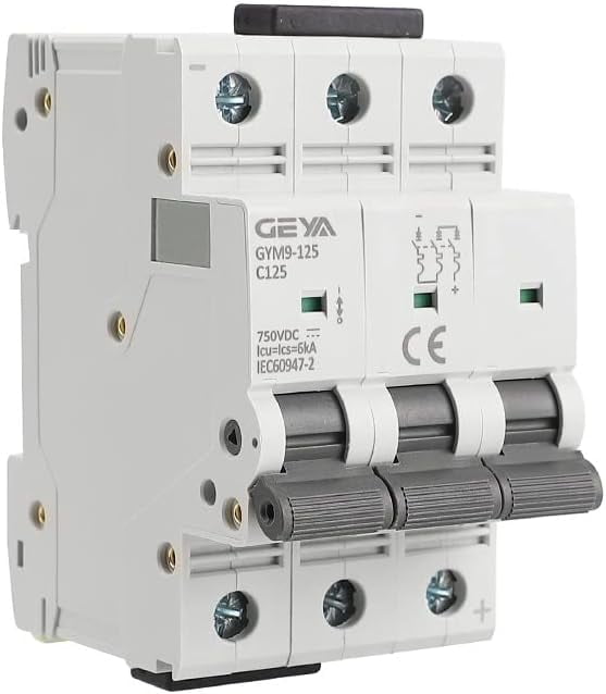 80A 100A 125A 6KA 3P 750VDC Mini Circuit Breaker Din Rail DC Breakers GYM9-125 - Walmart.com