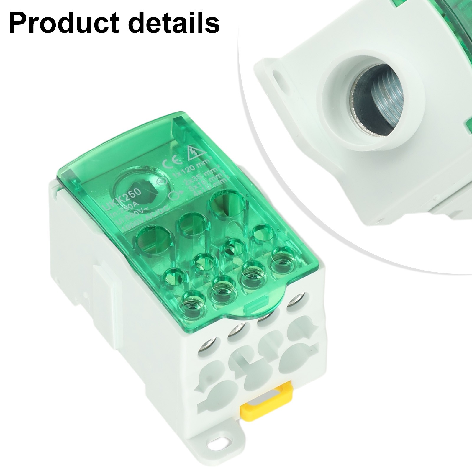 80A~500A Power Junction Box Distribution Terminal Block Connector DIN Rail green - Walmart.com