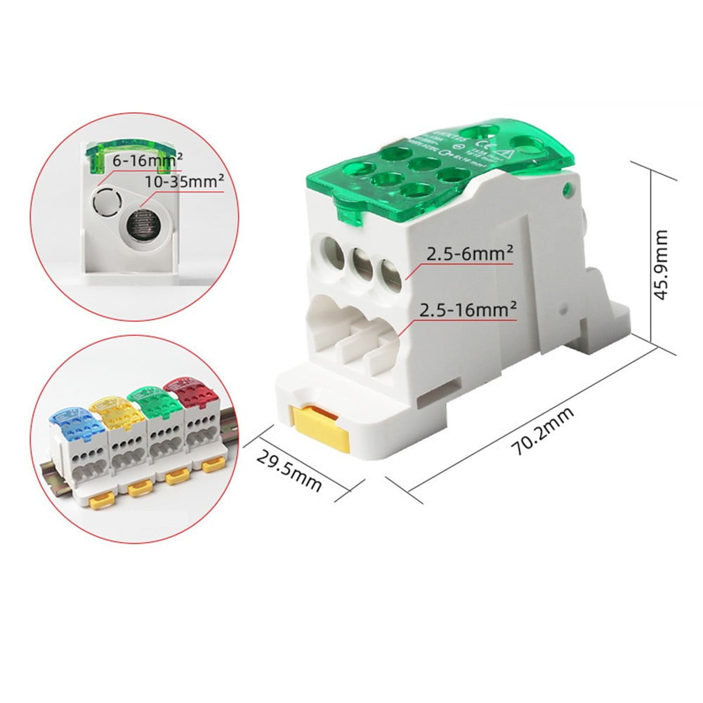 80A~500A Power Junction Box Distribution Terminal Block Connector DIN ...