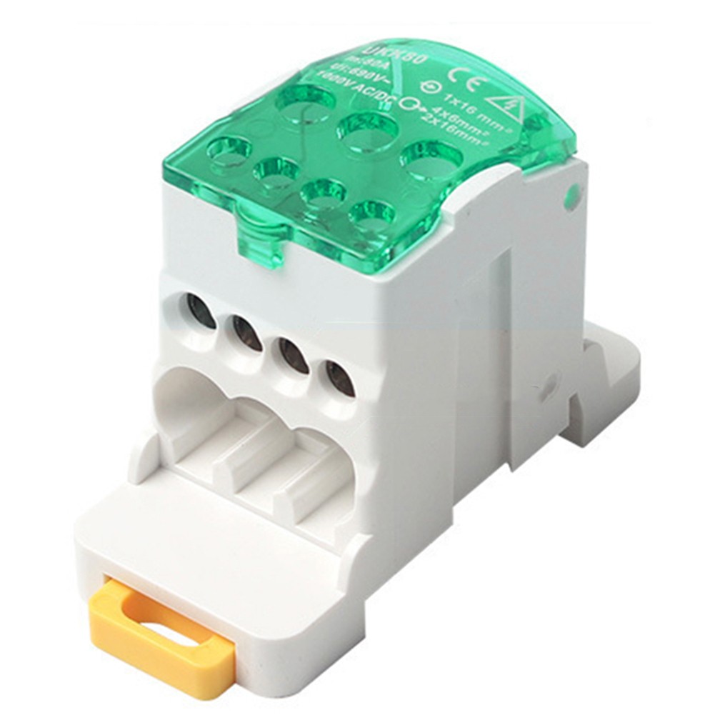80A~500A Power Junction Box Distribution Terminal Block Connector DIN Rail green - Walmart.com