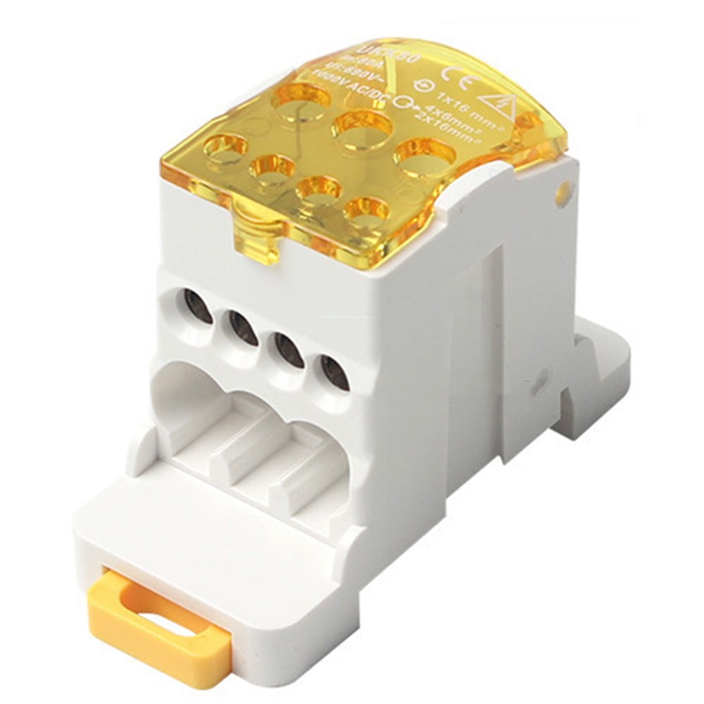80A ~ 500A Power Junction Box Distribution Terminal Block Connector Din Rail 80A - Walmart.com