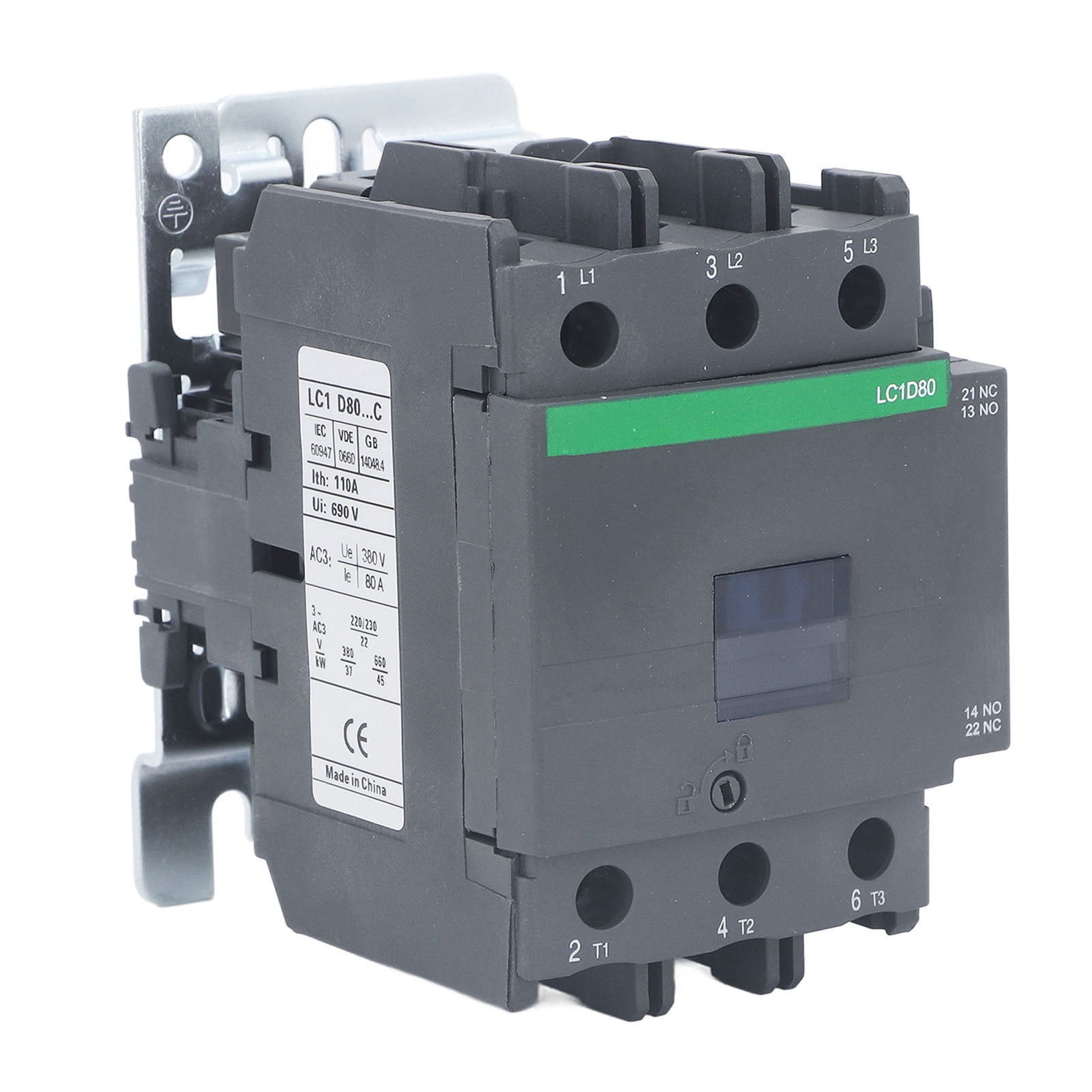 80A AC Contactor 1 Normally Open 1 Normally Closed LC1D80 Industrial Contactor 380V Rated ...