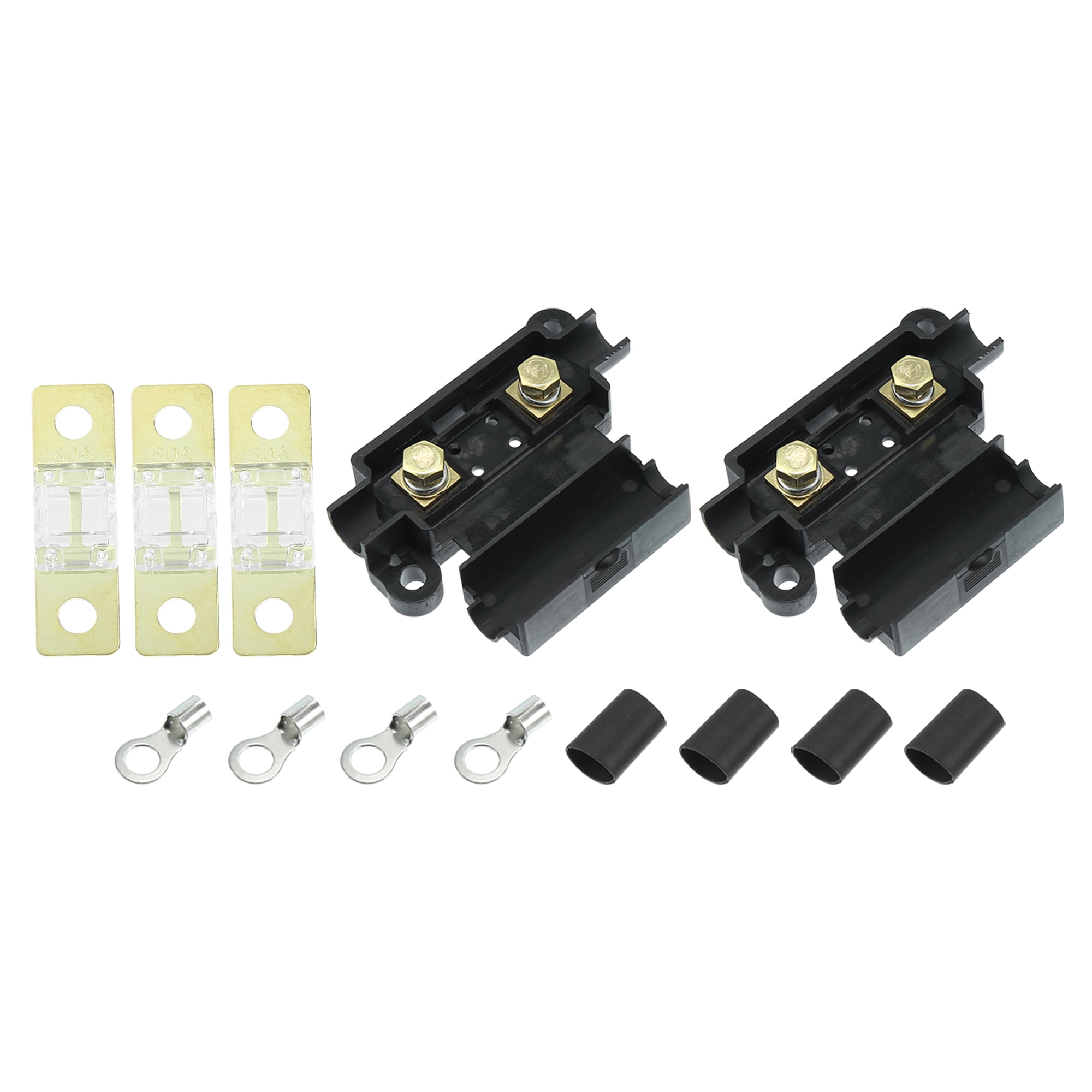 80A Fuse Kit 2 x ANS Holder 3 x 80 AMP Fuses Dual Battery Charger 1 Set ...