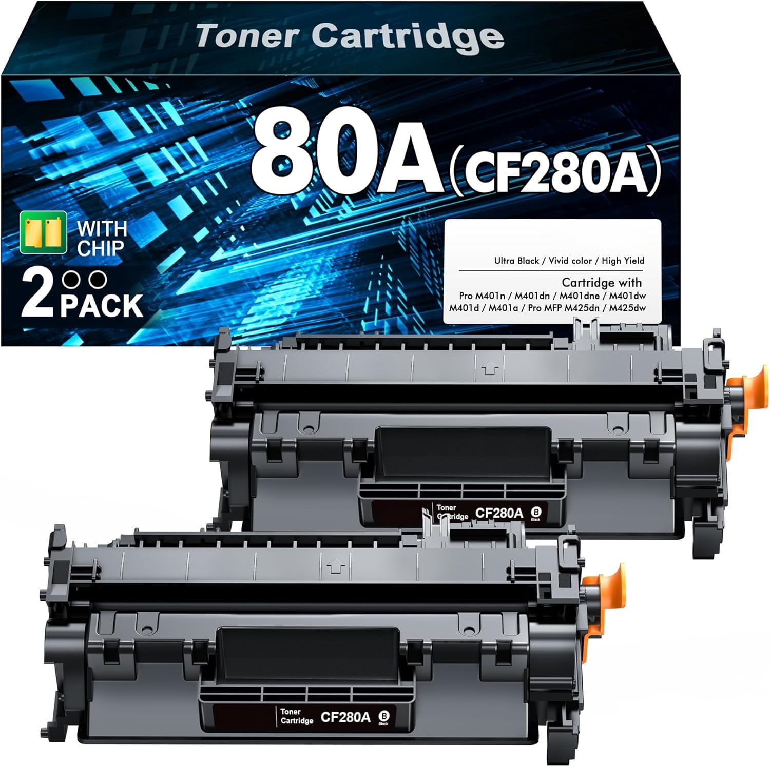 80A Toner Cartridge Black Compatible Replacement for HP 80A CF280A 80X ...